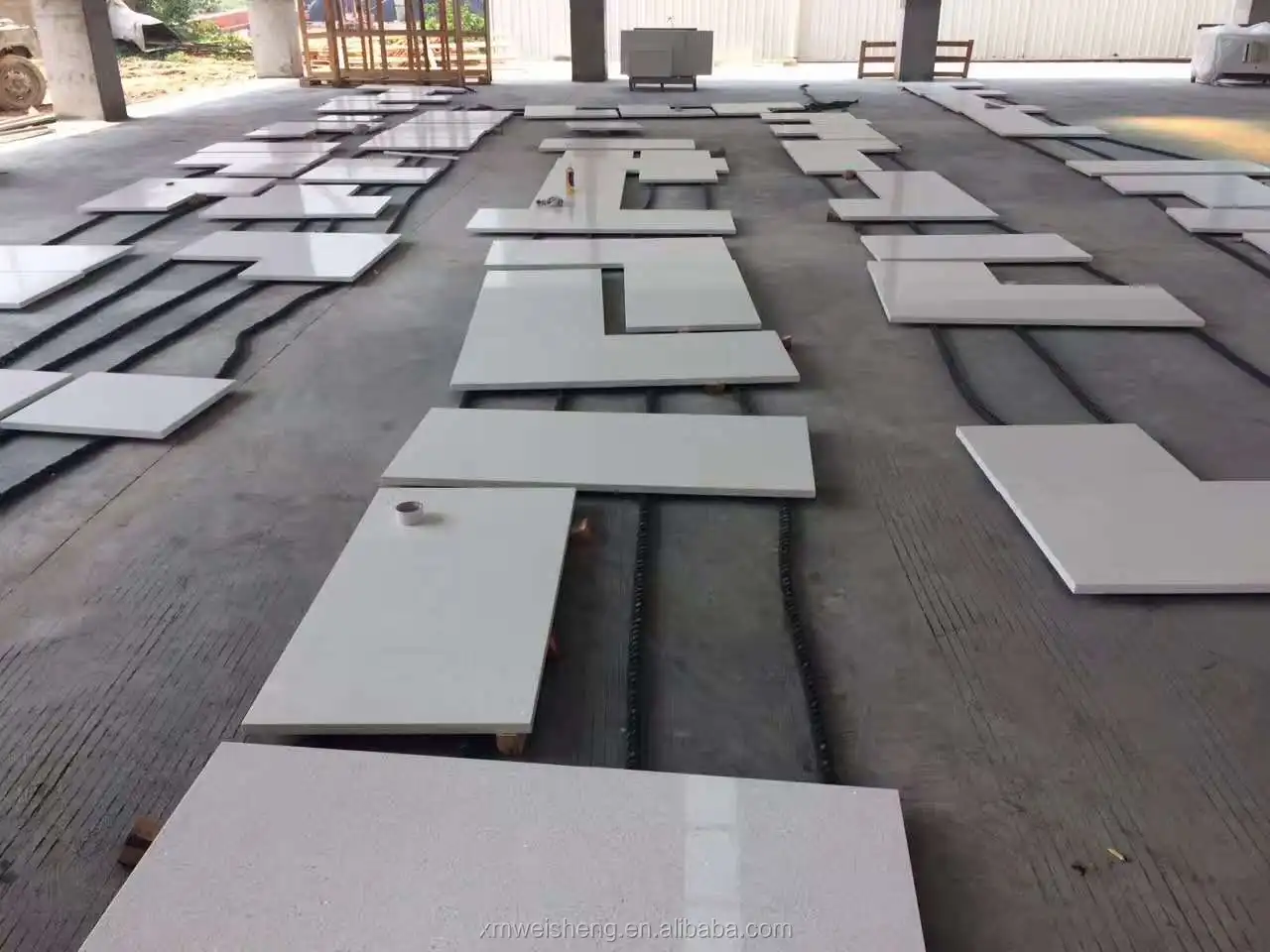 White Alabaster Calacatta Carrara Crystal Quartz Slab