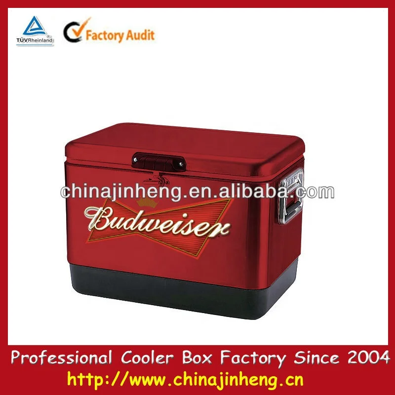 53L Budweiser Metal Cooler Box - Sustainable & Stylish