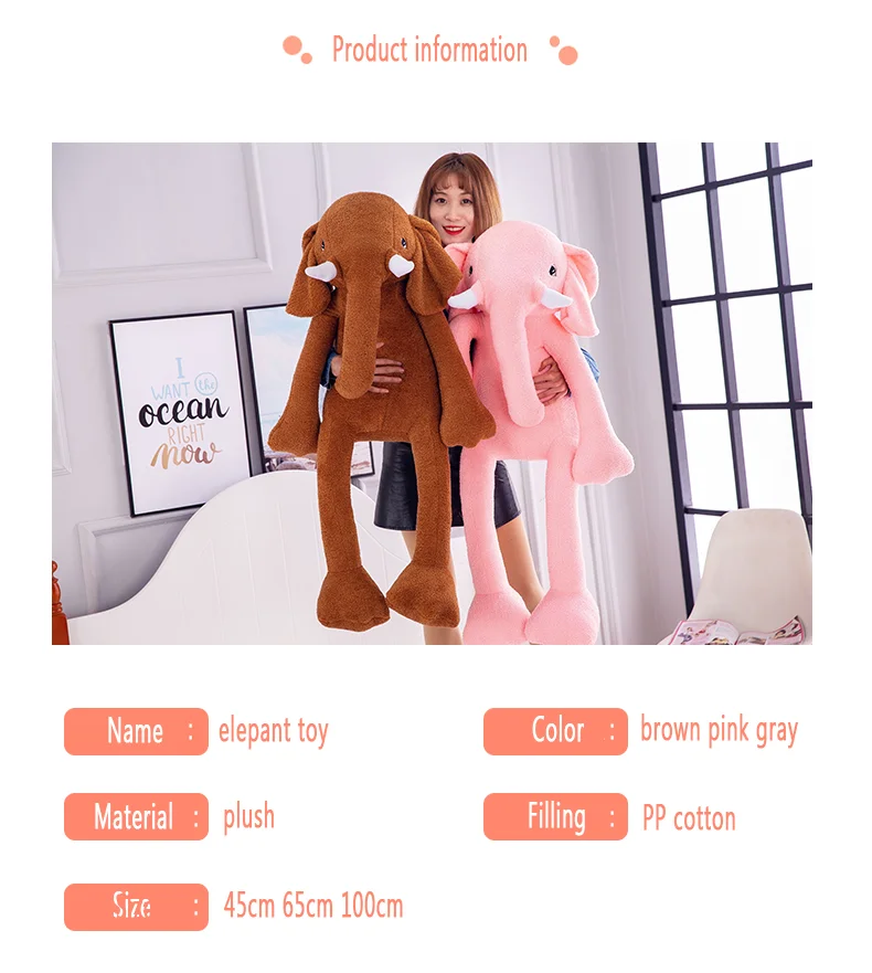 Big Ears Plush Elephant Weighted Stuffed Animal 3lb or 4lb Custom Plush ...