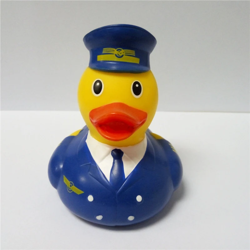 Airplane Captain Floating Pvc Bath Duck Toys,Command Pilot Rubber Ducks ...