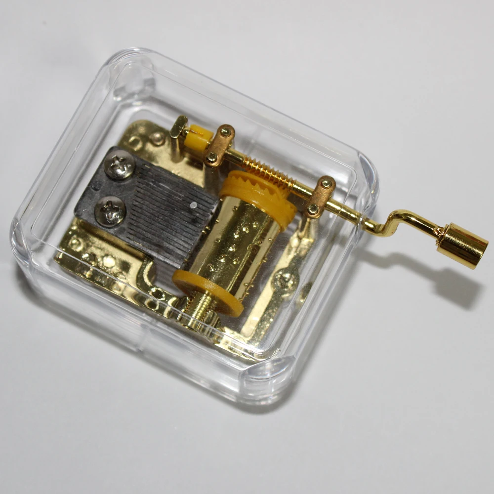 18 Notes Hand Crank Musical Box Mechanism With Acrylic Board Music Box ...