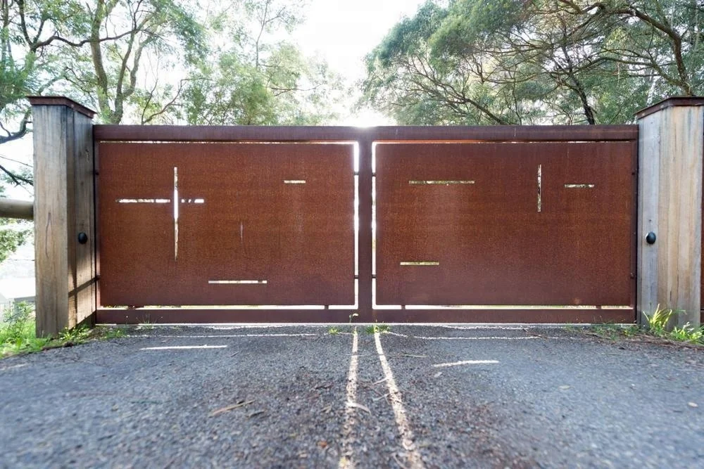 Laser Cut Artificial Corten Steel Metal Main Gate For Garden - Buy Gate ...