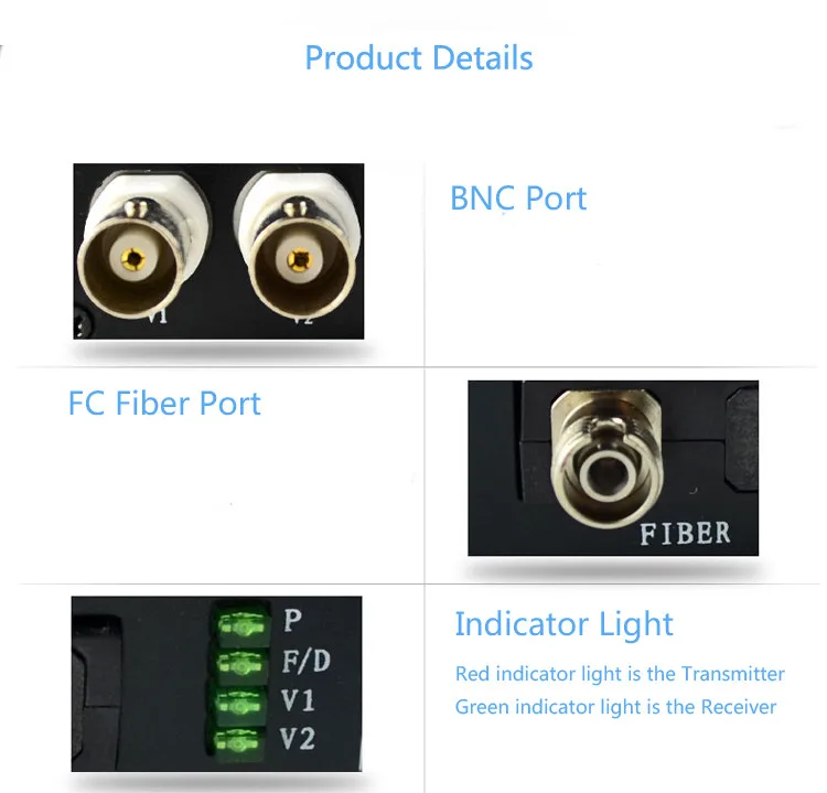 8 Channel Video Fiber Optic To Coaxial Converter With Reverse Data ...