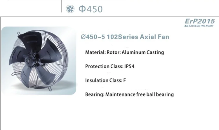 450mm 380v Evaporator Fan Motor for Cold Storage Efficiency