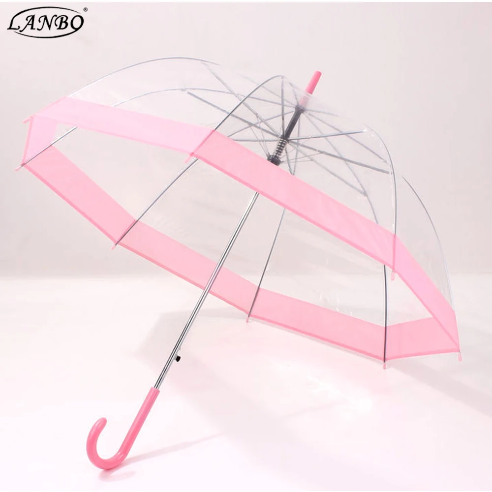 Transparent Clear PVC Umbrella - Creative Bird Cage Design