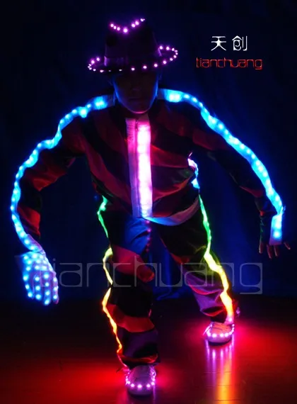 Led Light Michael Jackson Jackets,Rainbow Colored Clothing,Luminescent ...