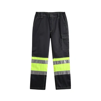 Construction Work Pants Blue Reflective Stripe Safety Pants With 3m ...