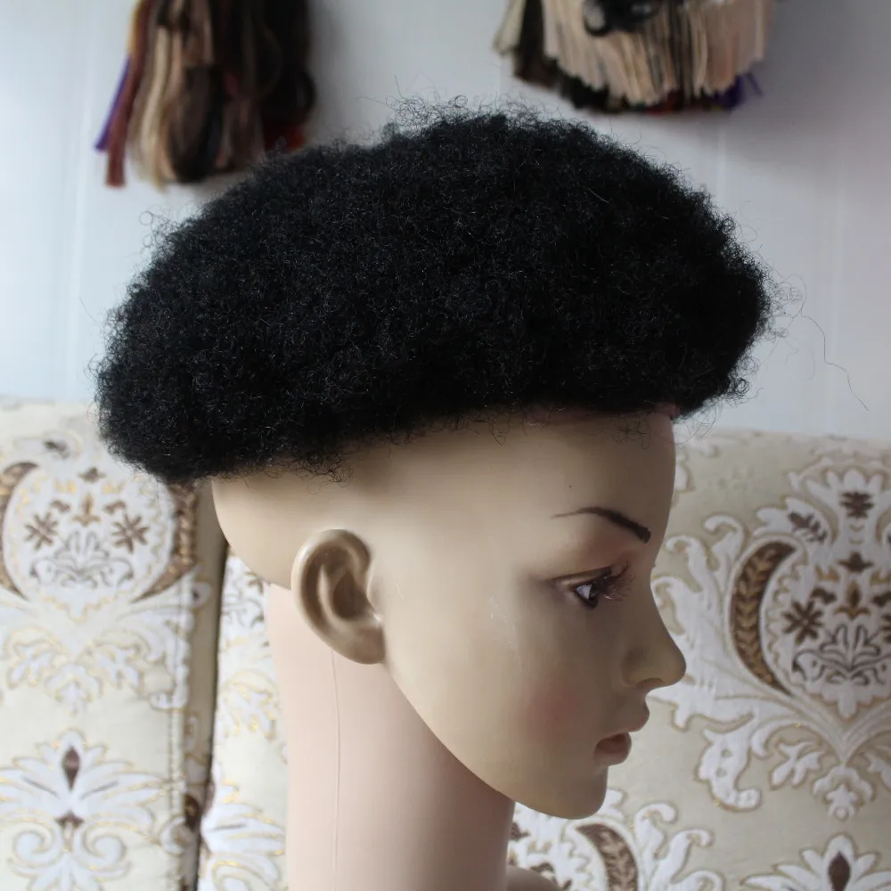 High Quality Natural Hair Wig For Men Afro Wave Ture Skin Men Toupee ...
