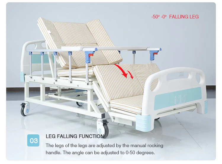 Anti Side Slip Manual Reclining Hospital Bed With Bedpan - Buy Manual ...