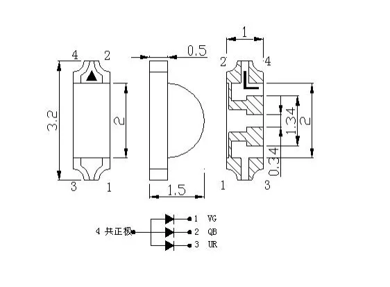 Ktrlight Side Mounted 1204 Rgb Smd Led Chips 0.2w High Bright 3.2*1.0*1 ...