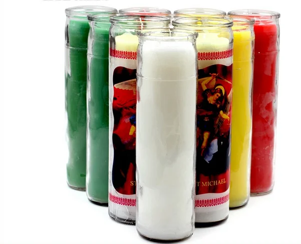 8 Inch 7 Day Candle Glass Wholesale Religious - Supercandle