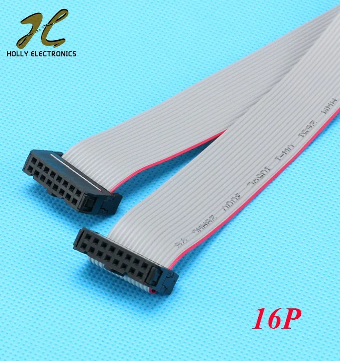 Idc 2.54mm Pitch 30cm Jtag Isp Avr Download Cable Wire Fc-6/10/14/16/20/40p Pin Connector Gray ...
