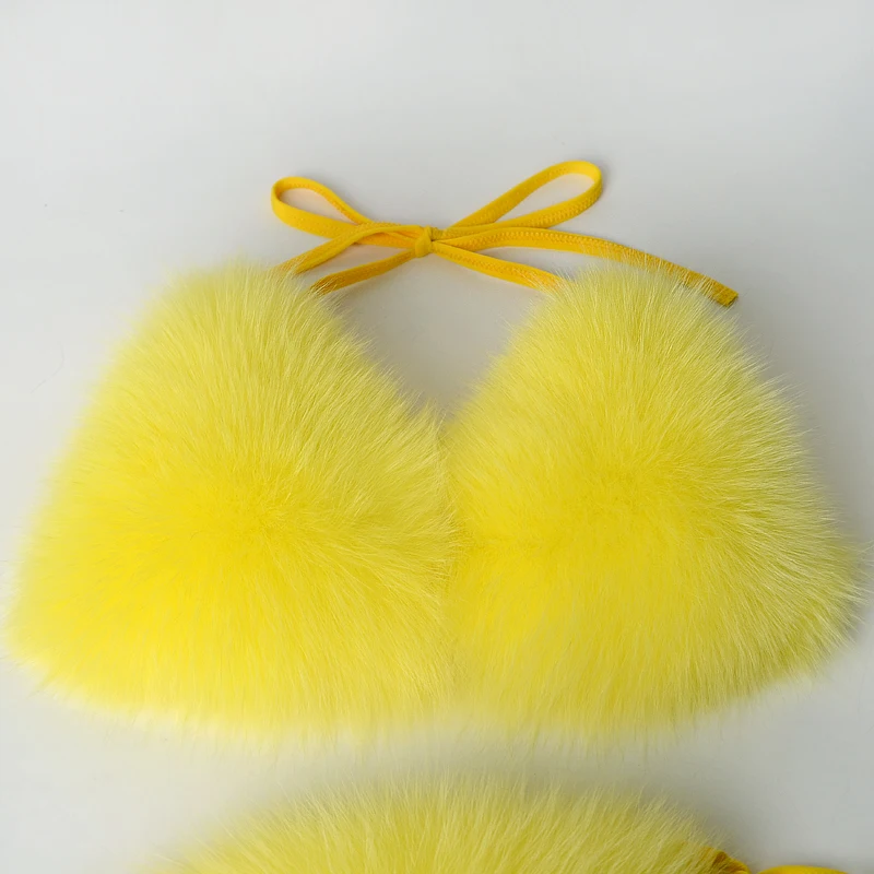 Shop Fluffy Bra, Fur Underwear, and Fox Fur Thong Bikini