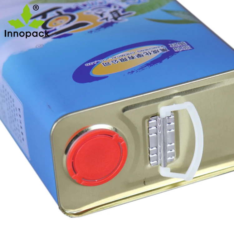 5 Liter Square Empty Cooking Oil Metal Pail Packaging Tin Can