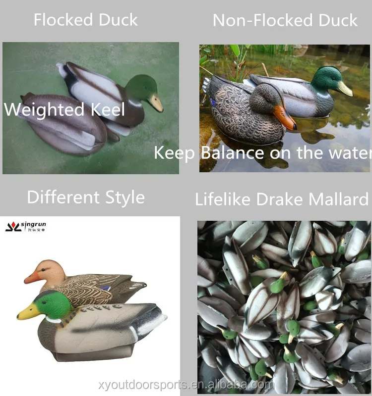 Singrun New Arrival High Quality Inflatable Foam Flocked Mallard Duck ...