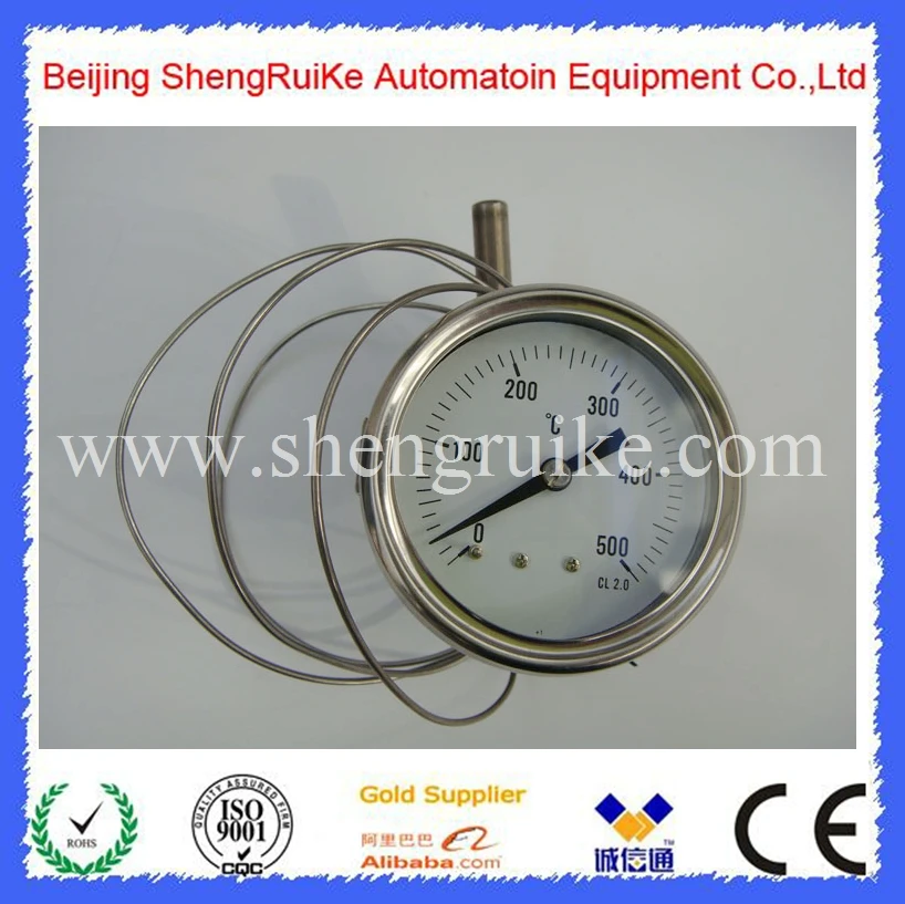 High Temperature 0-500c U Clamp Oven Boiler Capillary Thermometer - Buy ...
