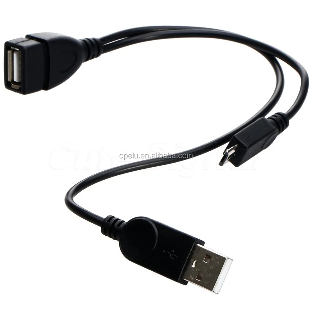 Micro Usb 5 Pin Male To Usb Female Host Otg Cable Y Splitter Usb Power ...