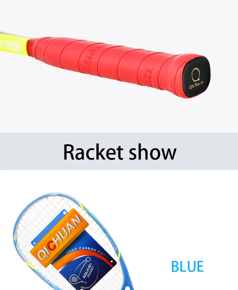 QICHUAN Custom Full Carbon Fiber Squash Racket - 2 Years Warranty