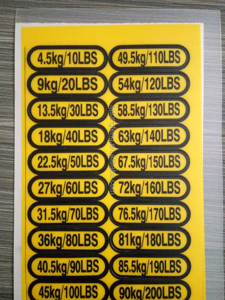Weight Stack Numbers Fitness/gym Equipment Weight Stickers - Buy ...