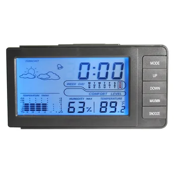 Large Lcd Digital Display Moon Phase Weather Station Alarm Clock - Buy ...