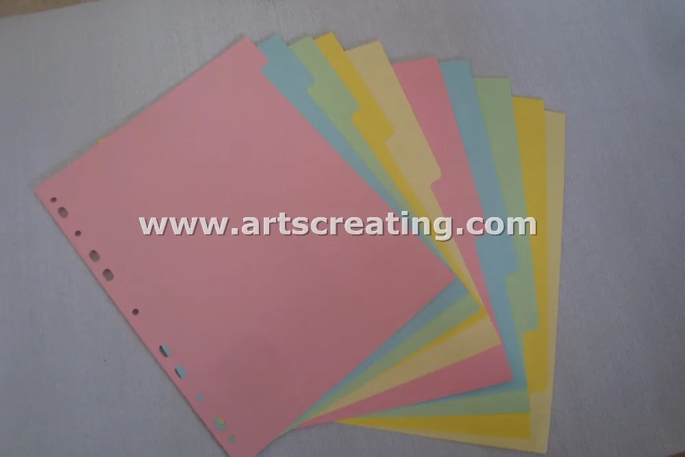 Colorful Paper Cardboard File Dividers/document Paper Divider - Buy ...