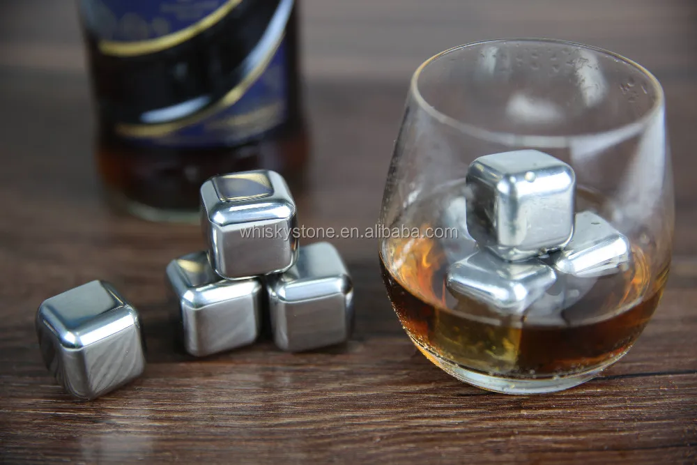 Custom Non Melting Ice Cube,Reusable Stainless Steel Ice Cubes 8pcs Set ...