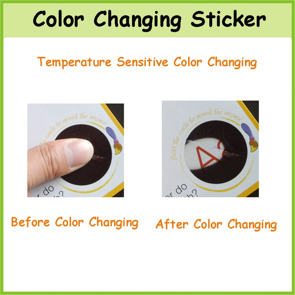Wholesales Oem Heat Sensitive Thermochromic Sticker Color Changing ...