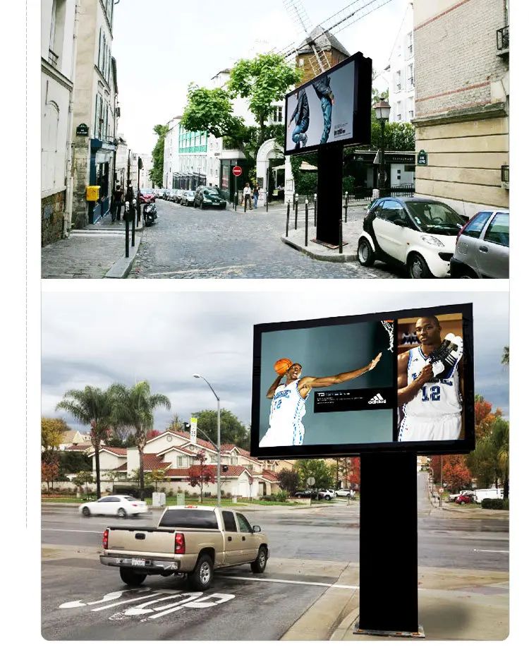 Outdoor Steel Structure Advertising Rotating Billboard With Pole - Buy ...