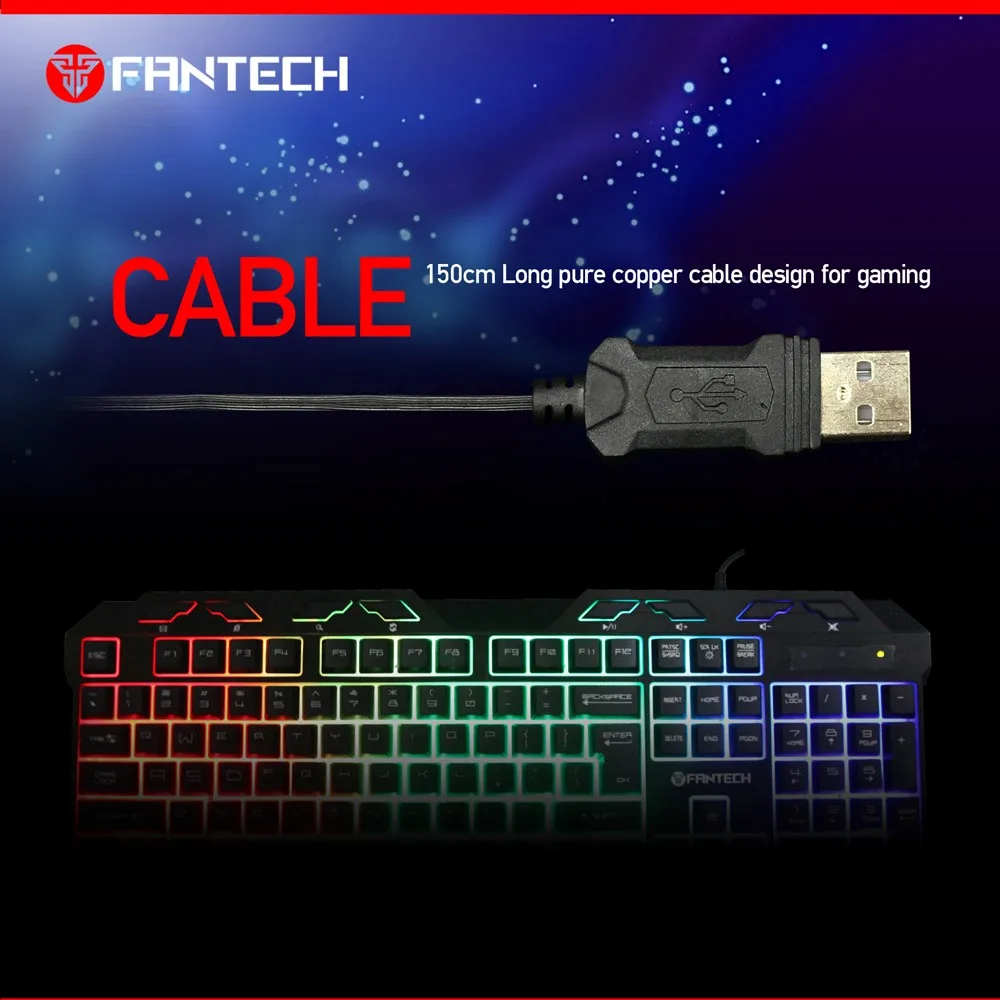 Gaming Keyboard - K10 HUNTER Fantech Professional Gaming Keybaoard with LED