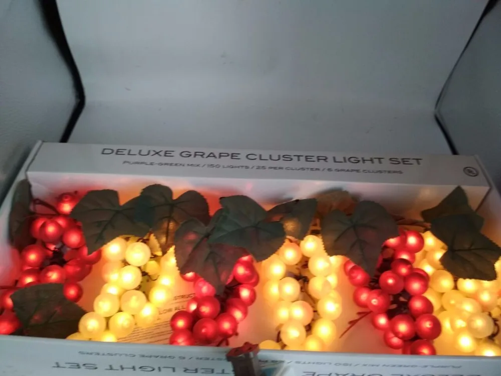 Harvest Spring Decorative Lights - Clear Bulb Grape Clusters