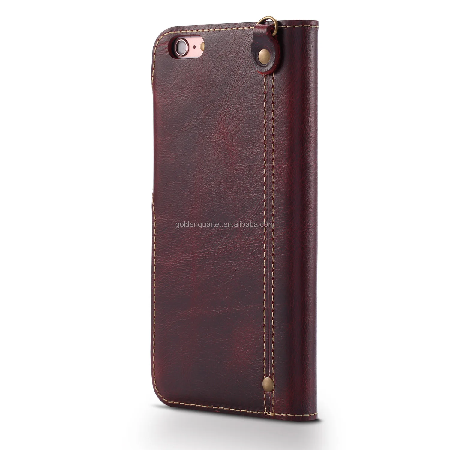 Real Leather Mobile Phone Wallet Case Leather Flip Wallet Cover Smart ...