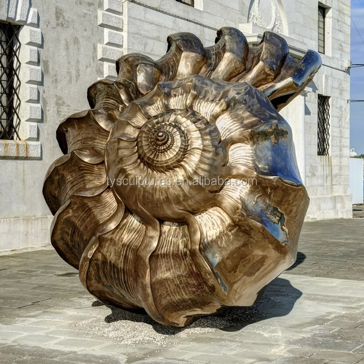 Creative Outdoor Polishing Large Conch Sculpture Sea Snail Statue ...
