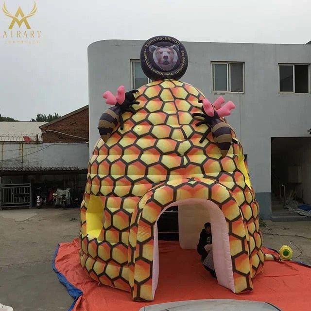 Customized Ideas Mascot Tent Inflatable Honeybee House Printing Banner ...