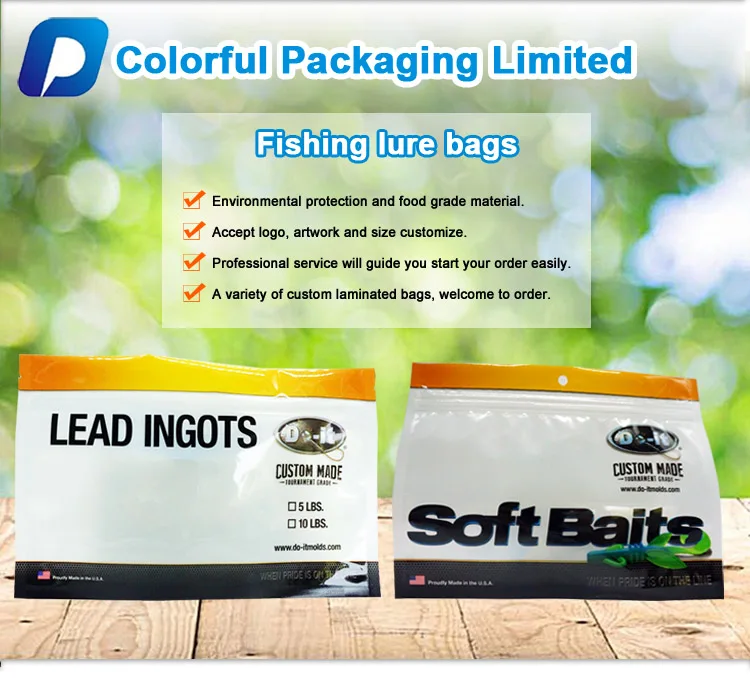 Customized Soft Plastic Bait Bags - Resealable & Printed