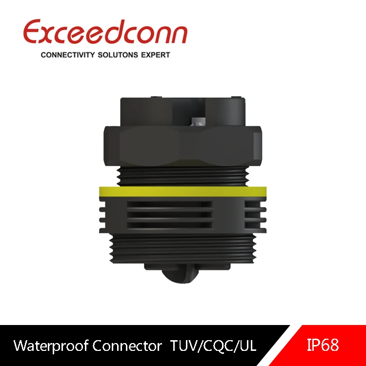 IP68 Waterproof 3 Pin Female Bulkhead Connector Panel Mount