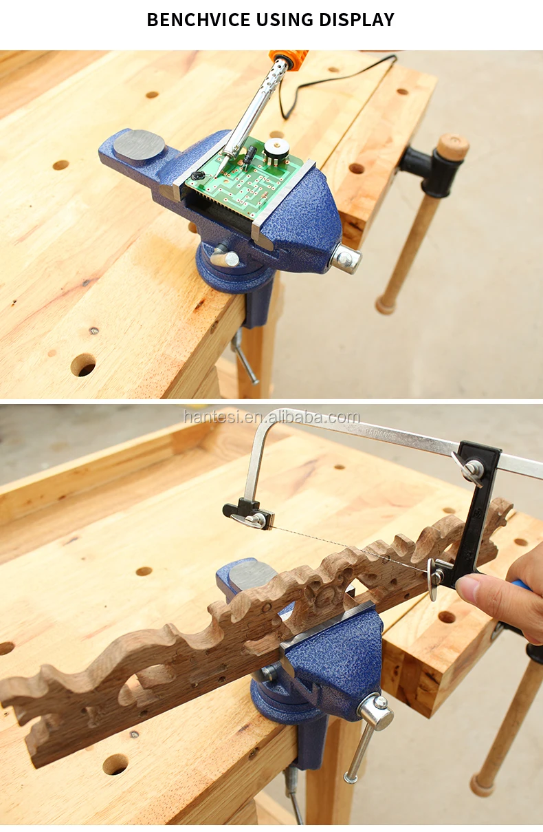 360 Degree Woodworking Table Vice with Round Anvil Table Vise