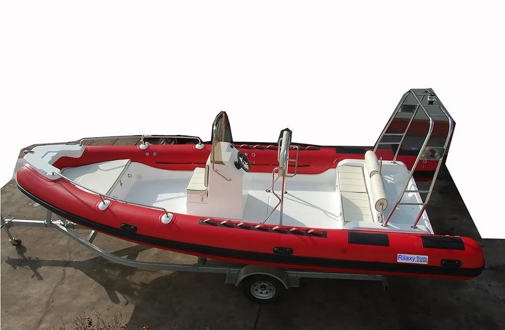 Rilaxy 22ft 6.8m Rigid Frg Hull Inflatable Boat With Orca 866 Red ...