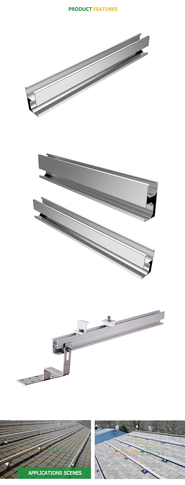 Aluminum Solar Rail Mounting Structures,Solar Panel Mounting Aluminum ...