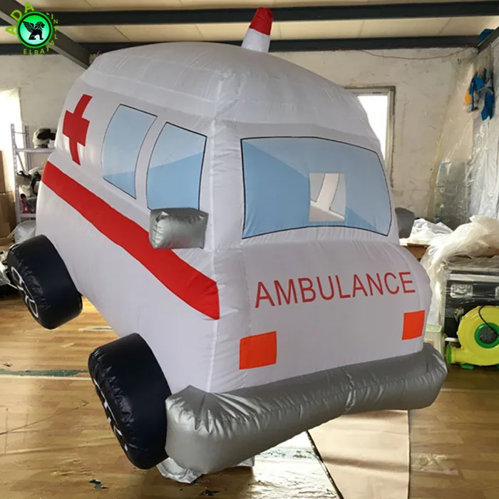 2m High Realistic Car Model Costume Inflatable Ambulance for Events