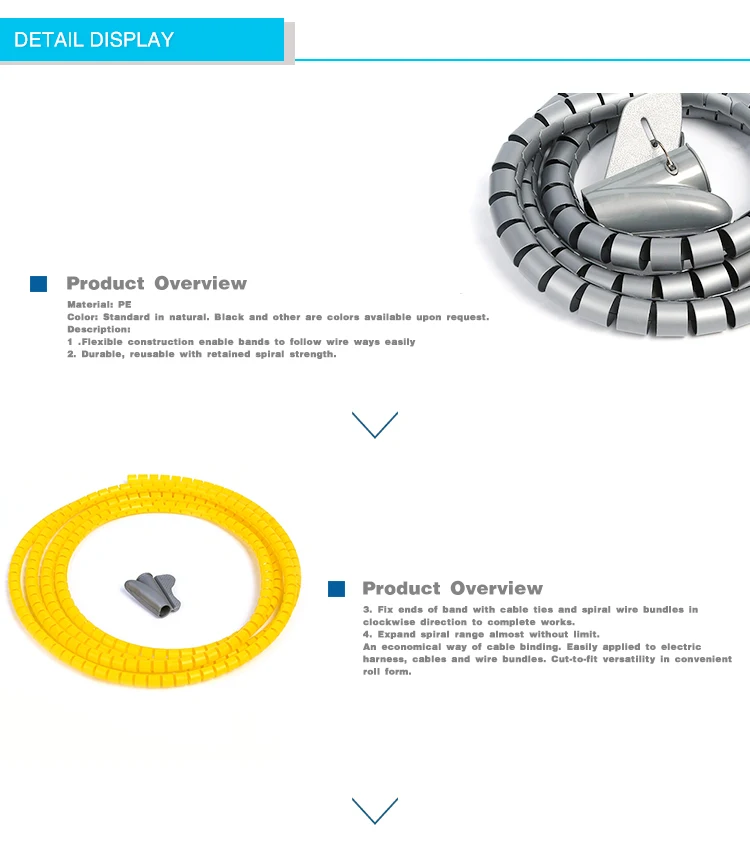 PE Plastic Electrical Wire Spiral Wrap - Durable & Versatile