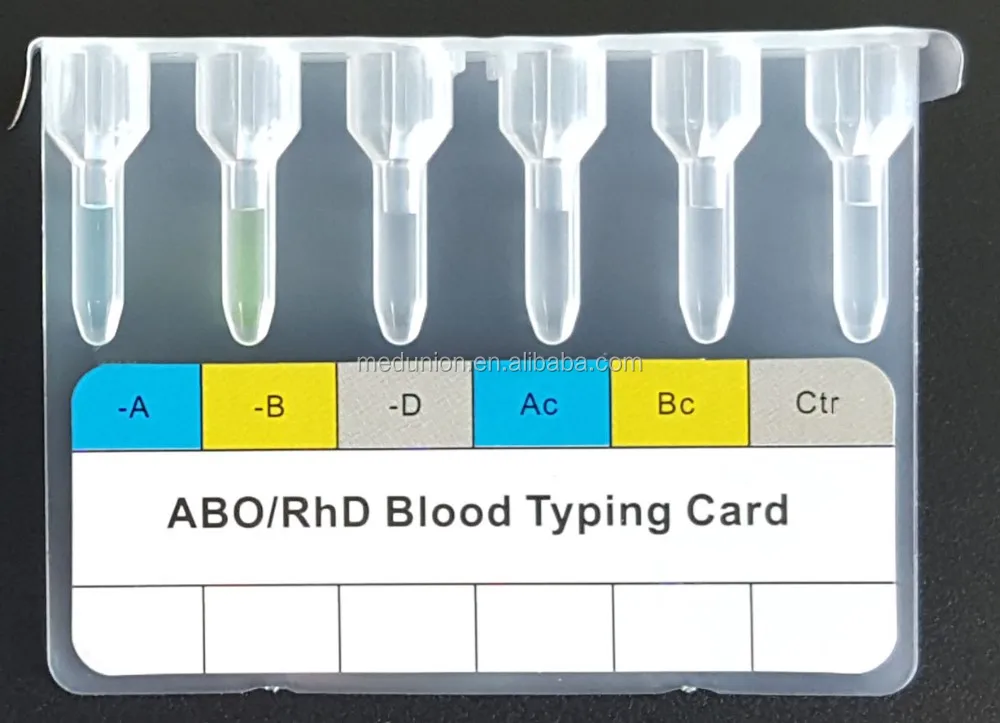 2018 Blood Type Identification Card A B O/rhd Blood Typing Card - Buy ...