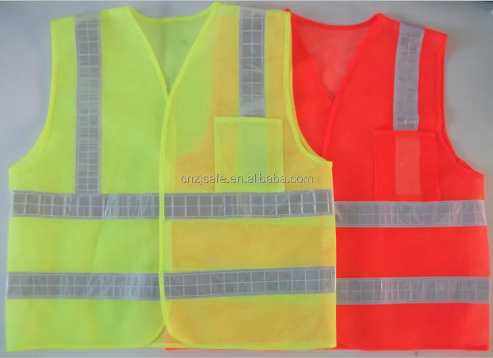 Net Safety Vest With Pocket In Orange And Yellow - Buy Net Safety Vest ...