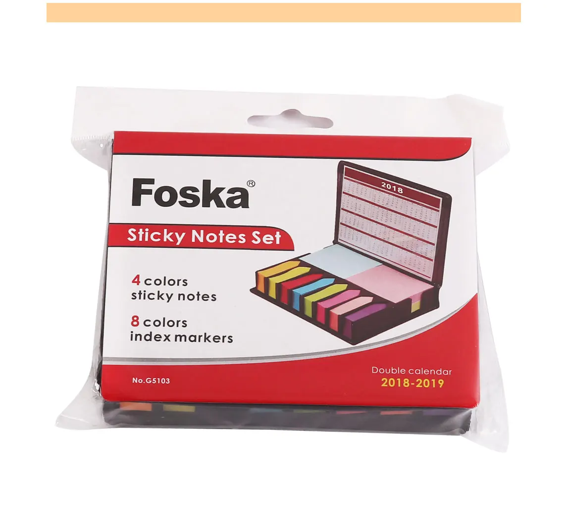 Foska Hot Sale Custom Sticky Memo Pad Notes Set