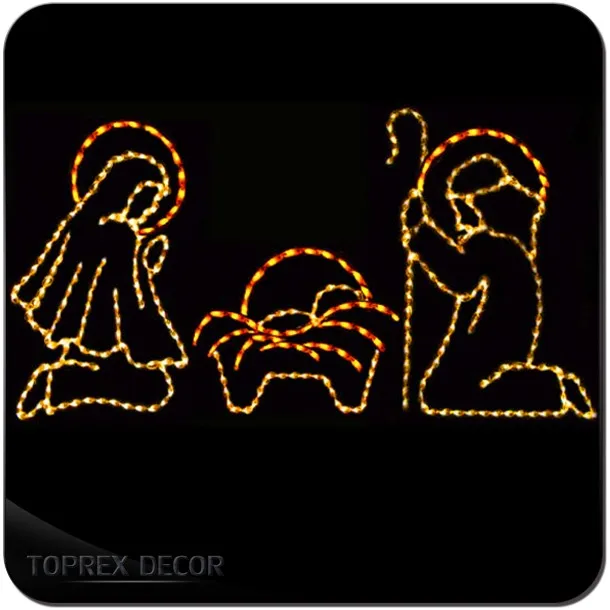 Outdoor LED Rope Light Nativity Scene - Christmas Display