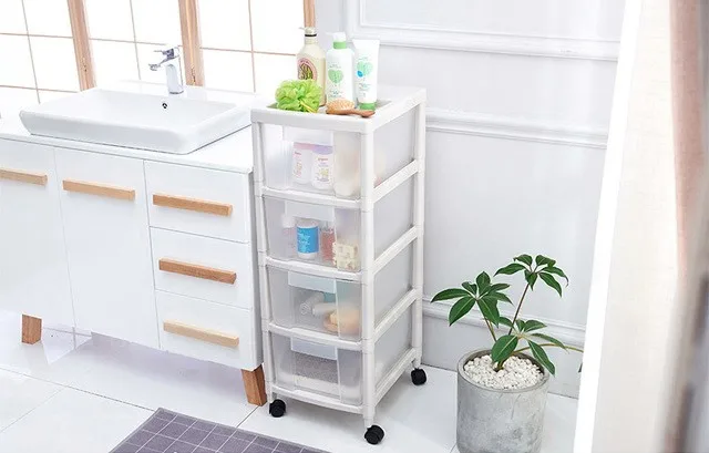 Simple Removable Transparent Plastic Storage Cabinets With Wheels - Buy ...