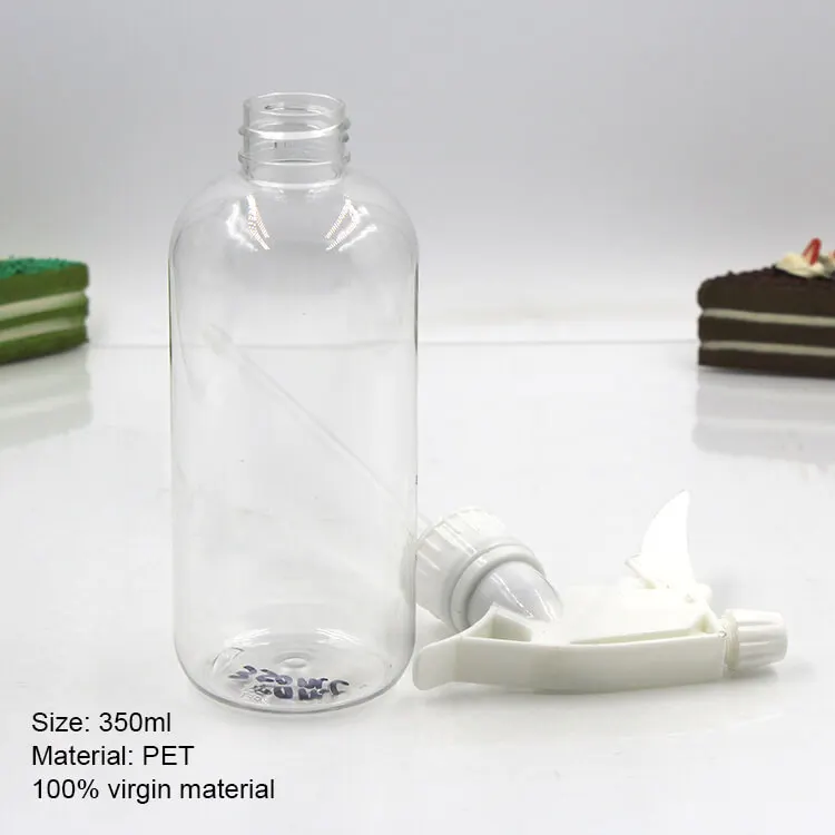 350ml Clear PET Plastic Room Spray Bottle with Trigger Sprayer