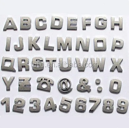Custom Self-adhesive Plastic Abs Chrome Raised Plastic Letters,Raised ...