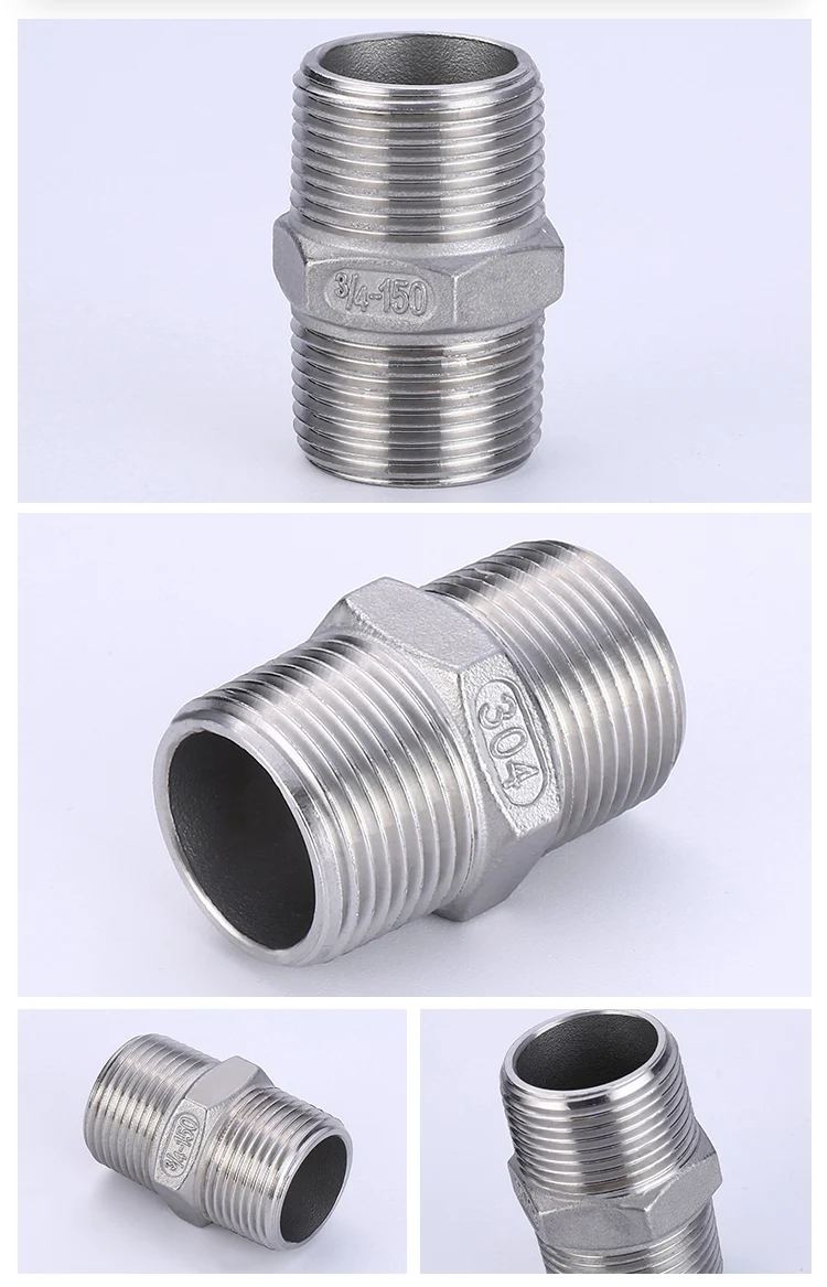 DN25 1 Inch Casting Stainless Steel Male Threaded Hex Nipple