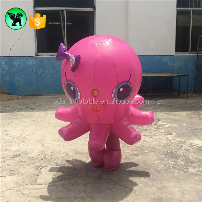 2m Pink Octopus Costume Inflatable Customized Moving Inflatable Octopus ...