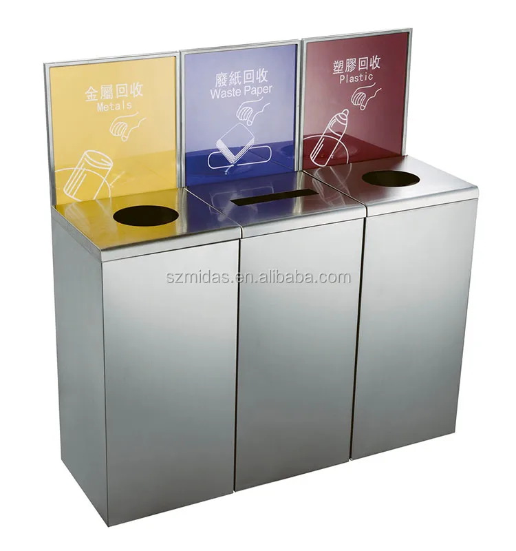 Large Stainless Steel Recycling Garbage Bin Stand - Buy Large Garbage ...